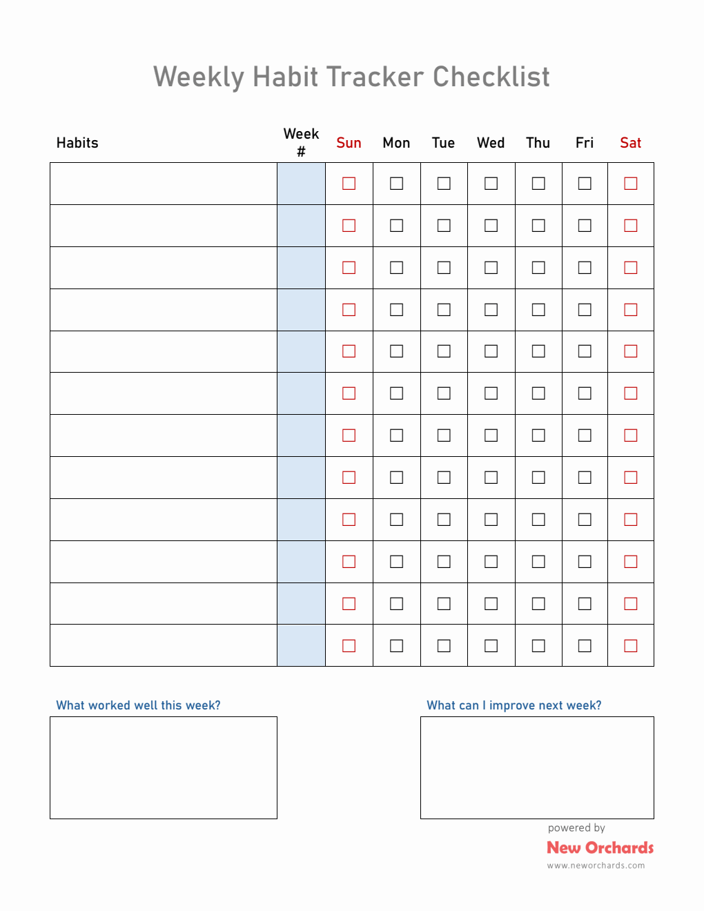 Free Word Habit Tracker Journal Templates