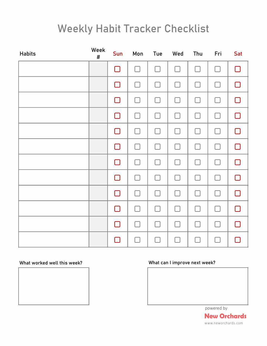 Free Excel Habit Tracker Journal Templates