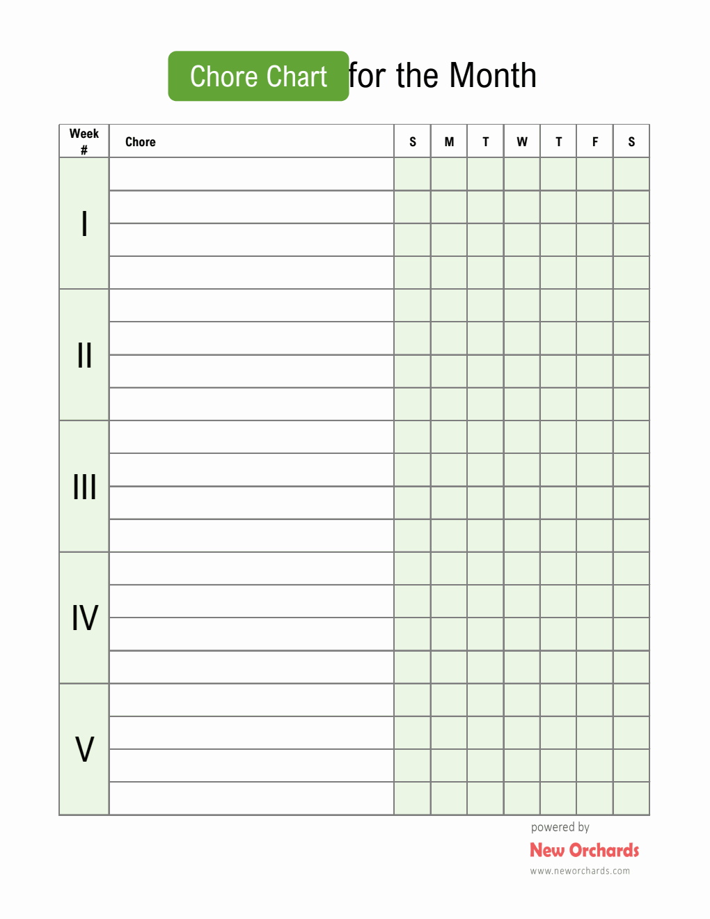 Free Excel Chore Calendar Templates