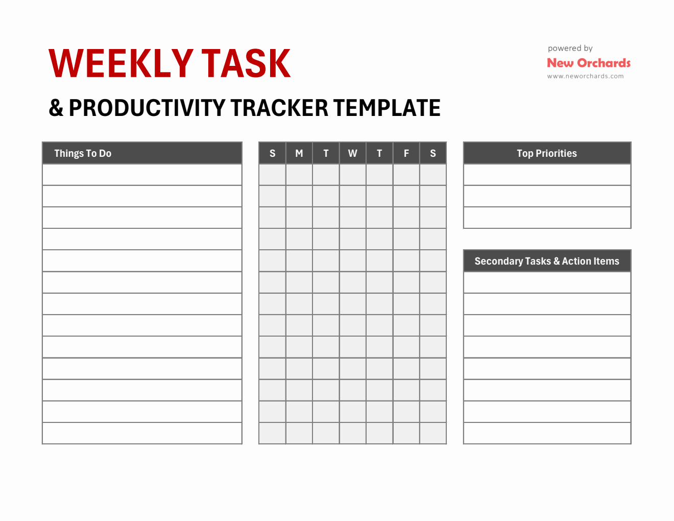 Weekly Task And Productivity Tracker Template (Word)