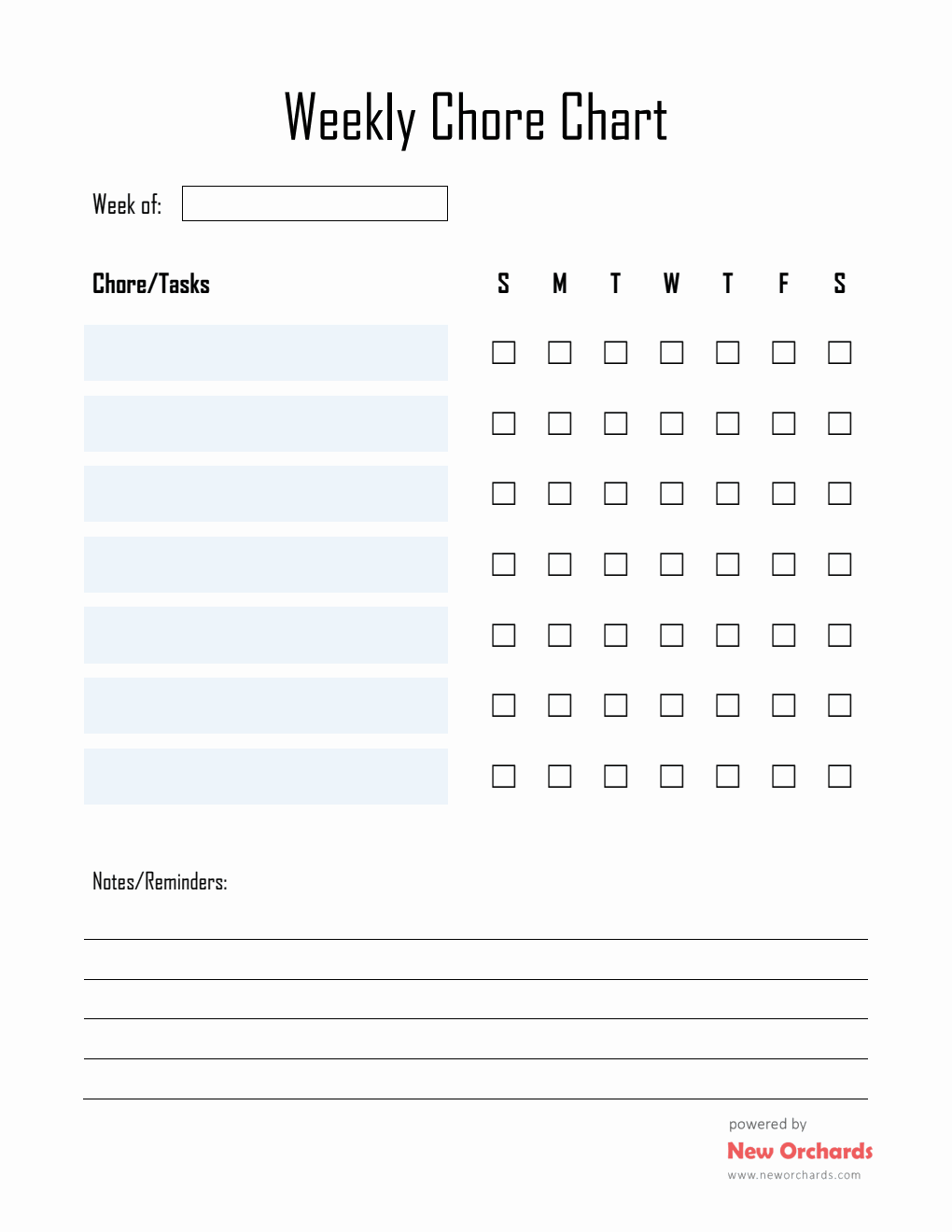 Chore Chart Template (PDF)