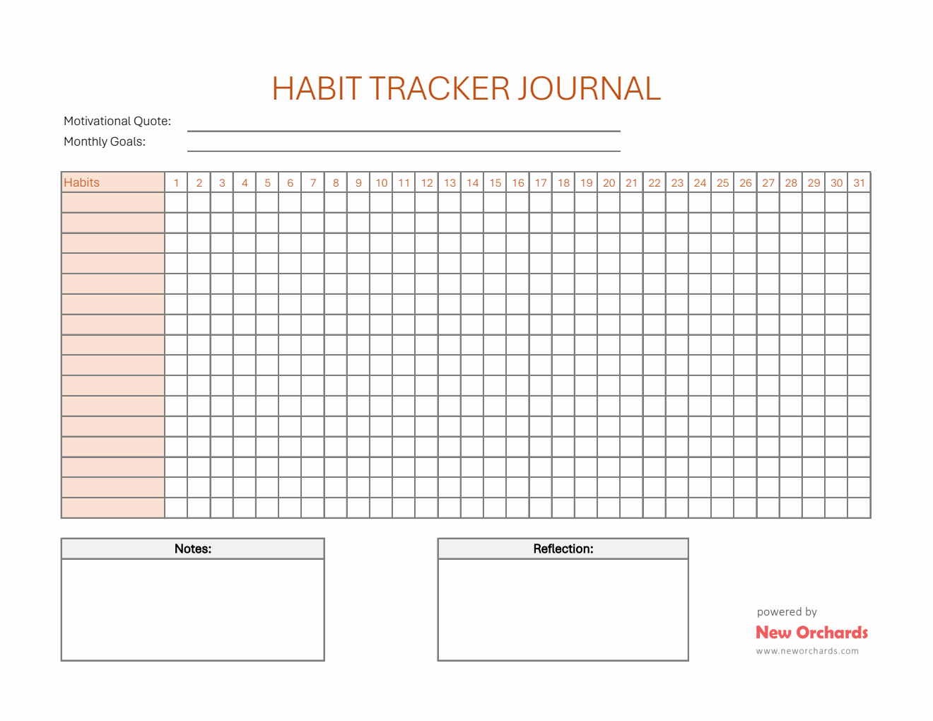 Free Excel Habit Tracker Journal Templates