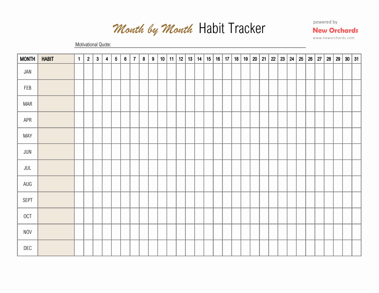 Free Excel Habit Tracker Journal Templates