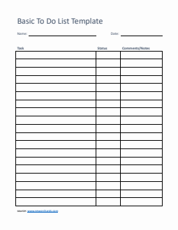 Free Blank Daily Checklist Template Word