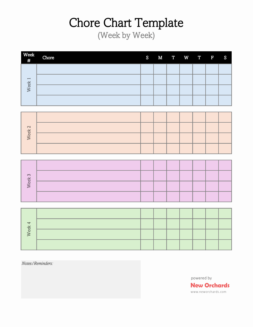 Free Chore Calendar Templates (PDF, Word, Excel)